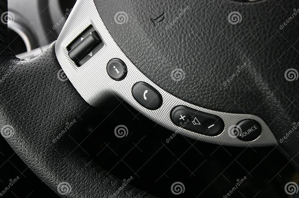 Control Buttons on the Steering Wheel Stock Image - Image of automobile ...
