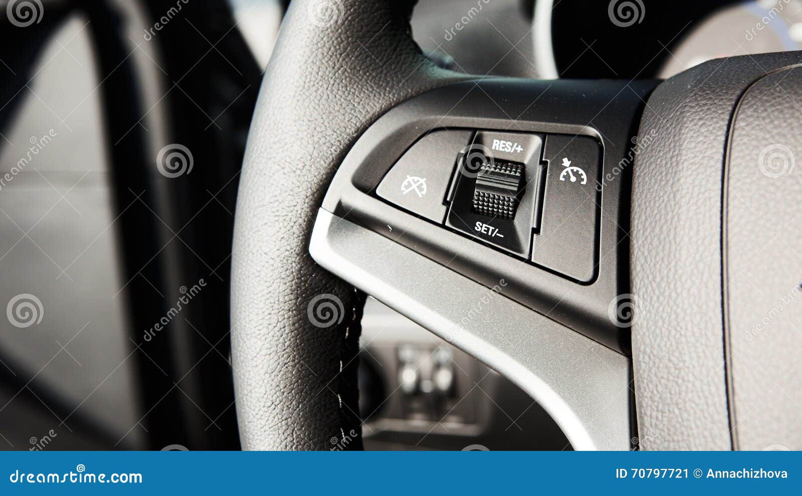 Control Buttons on the Steering Wheel Stock Image - Image of left ...