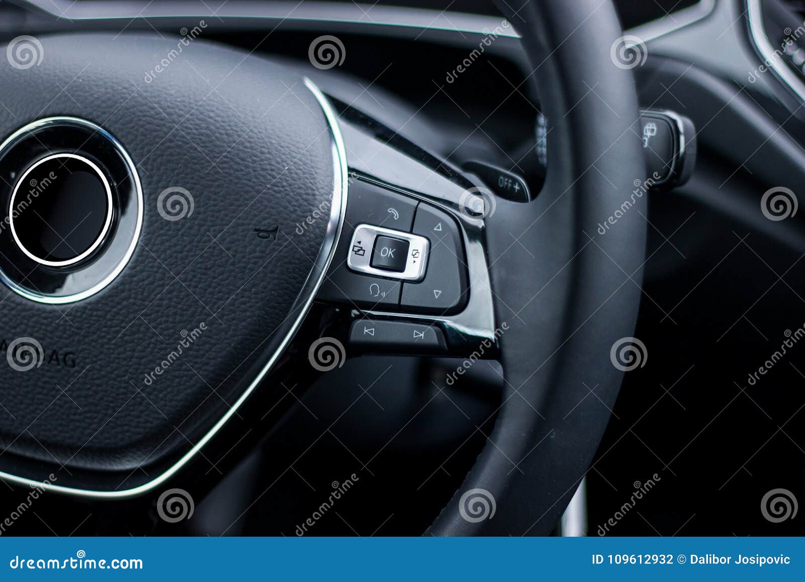 Control Buttons on Steering Wheel Stock Photo - Image of transport ...