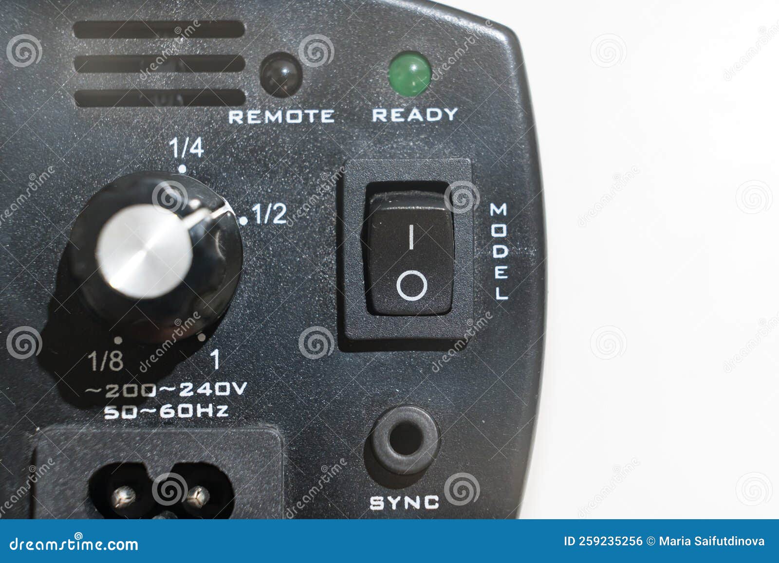 Control Buttons on the Studio Flash on a White Background. Stock Photo ...