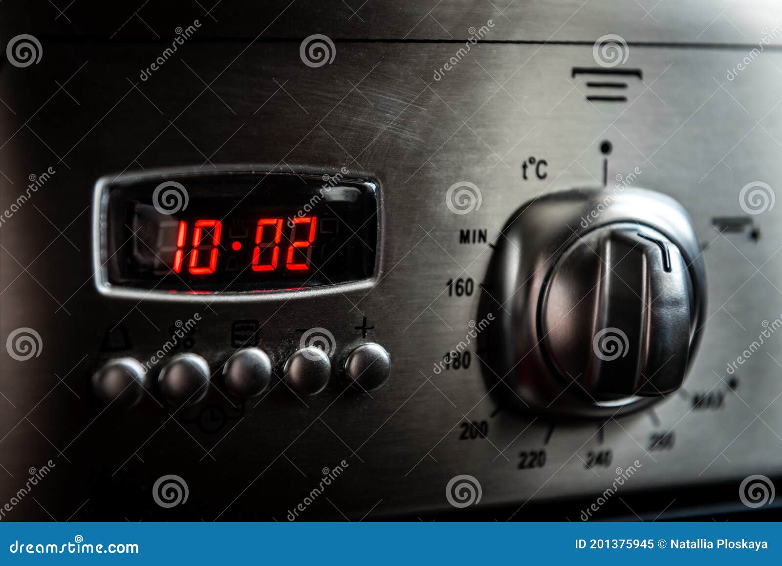 Control Buttons and Time Display of Modern Kitchen Electrical Oven ...