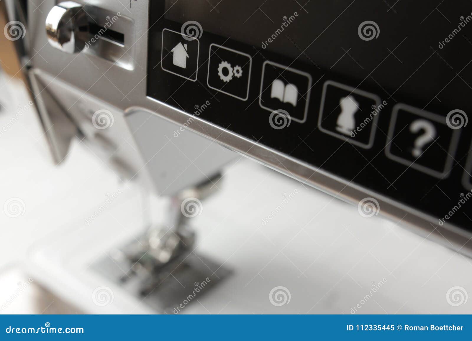 Control Buttons and Touchscreen of a Modern Computerised Sewing Machine ...