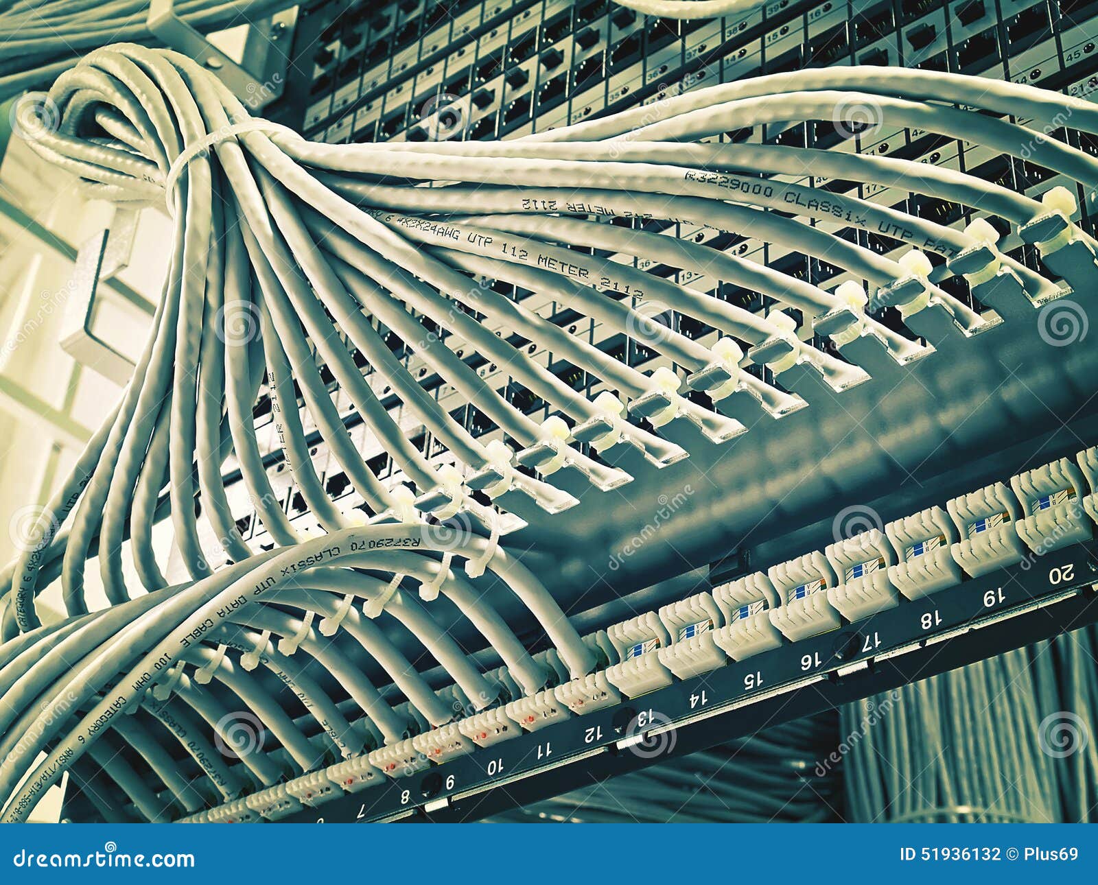 Control Cabinet with Patch Panel of the 6th Category Stock Photo ...