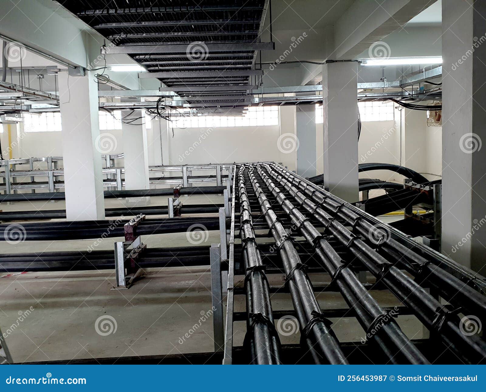 Control Cable Installation at the Upper Tray and 115kV and 22kV Power ...