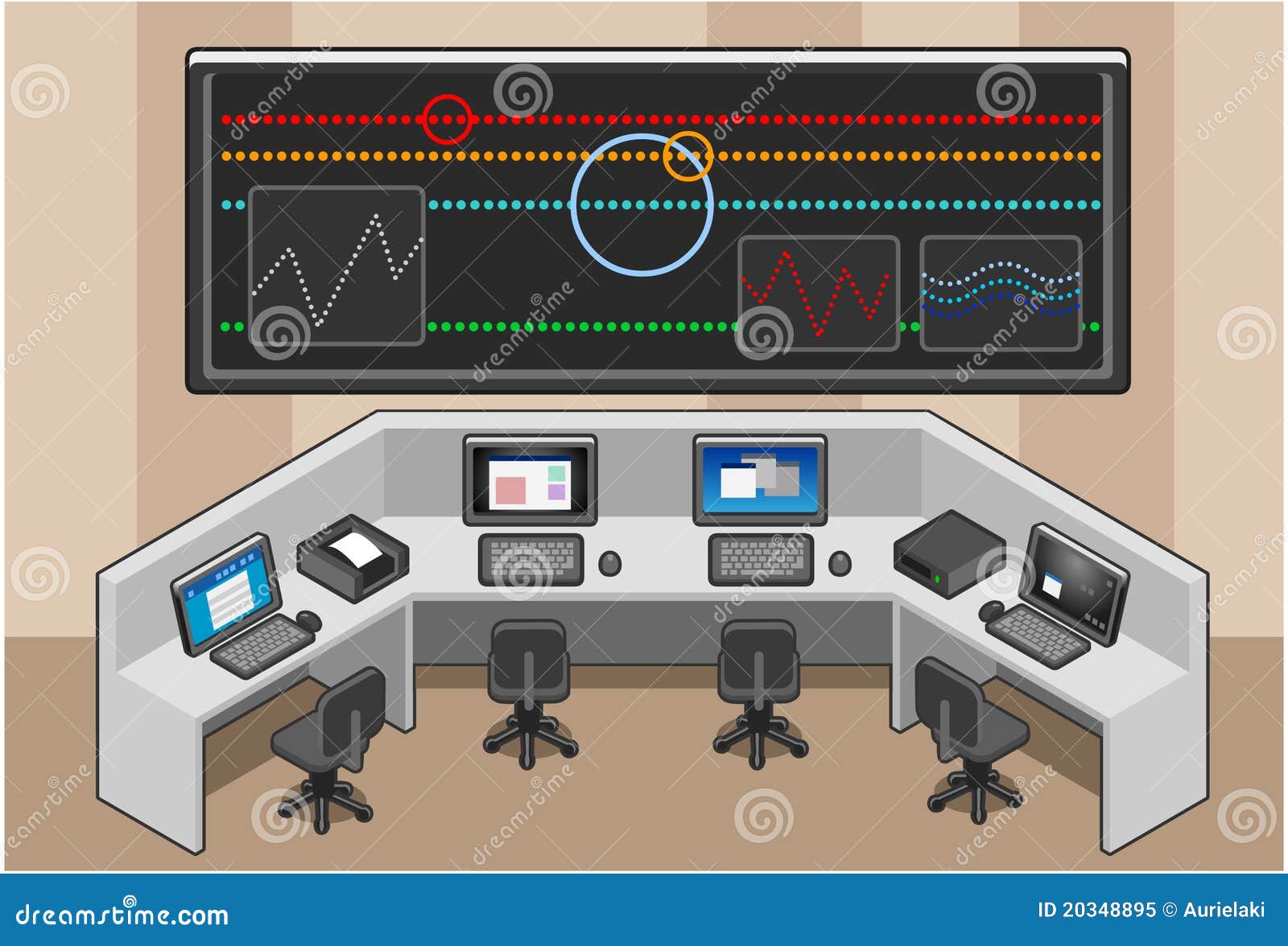 Control center stock vector. Illustration of desk, command - 20348895