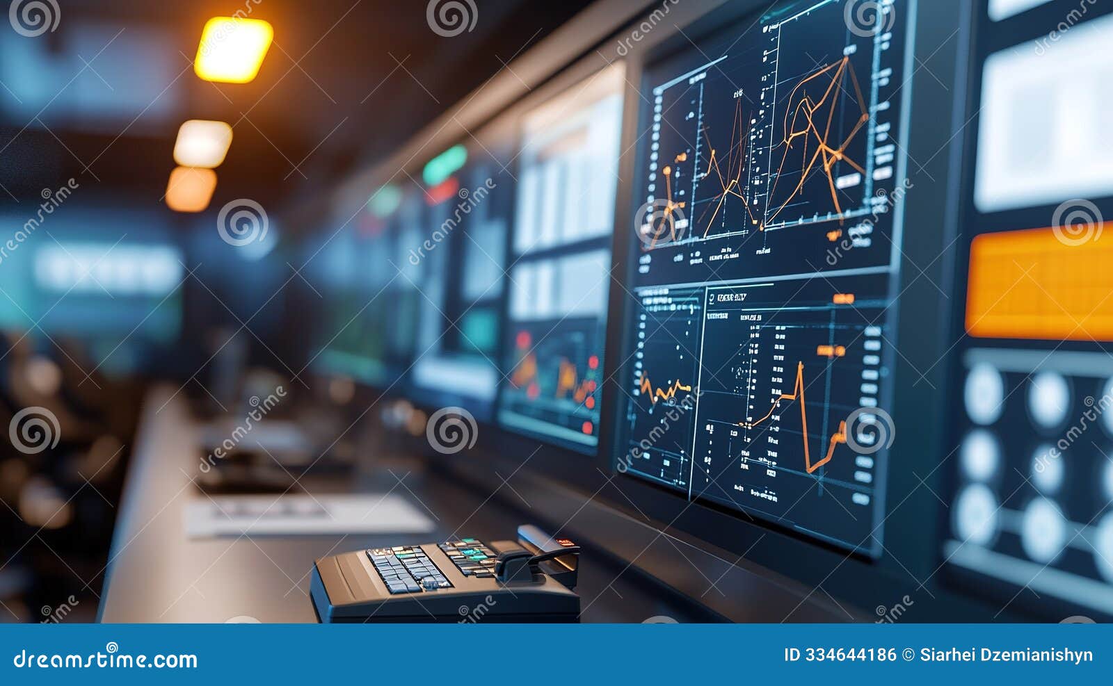 Control Center Dashboard Displaying Real-time Data Analytics and ...