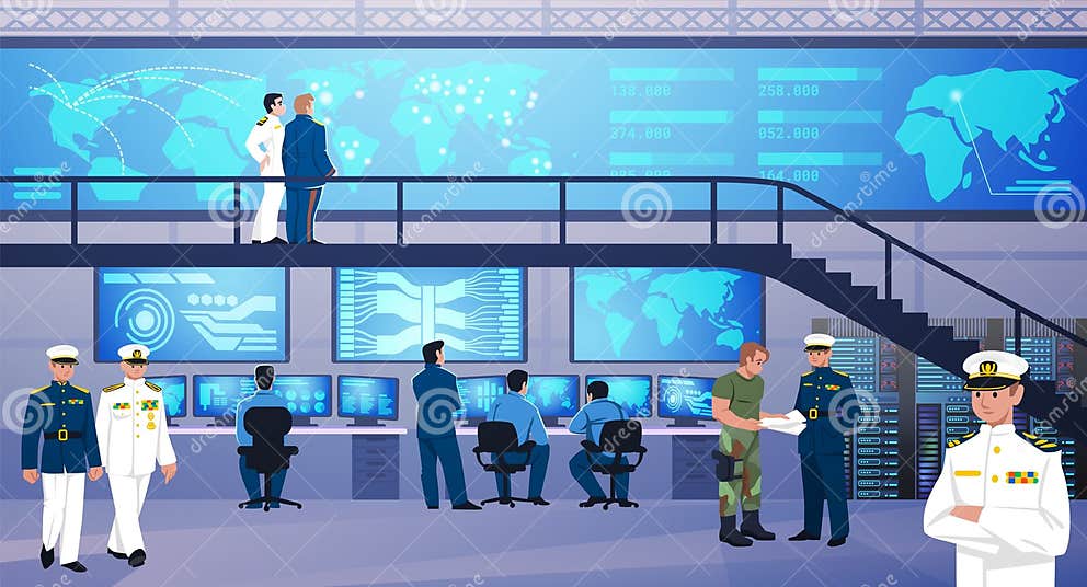 Control Center. Military Command Office. Data Security in Future ...