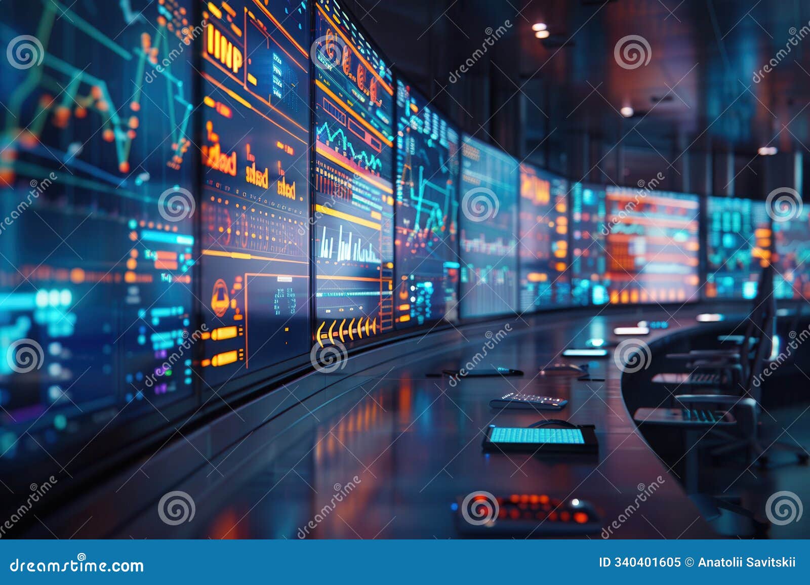 The Control Center Monitors Delivery Logistics with Large Screens ...