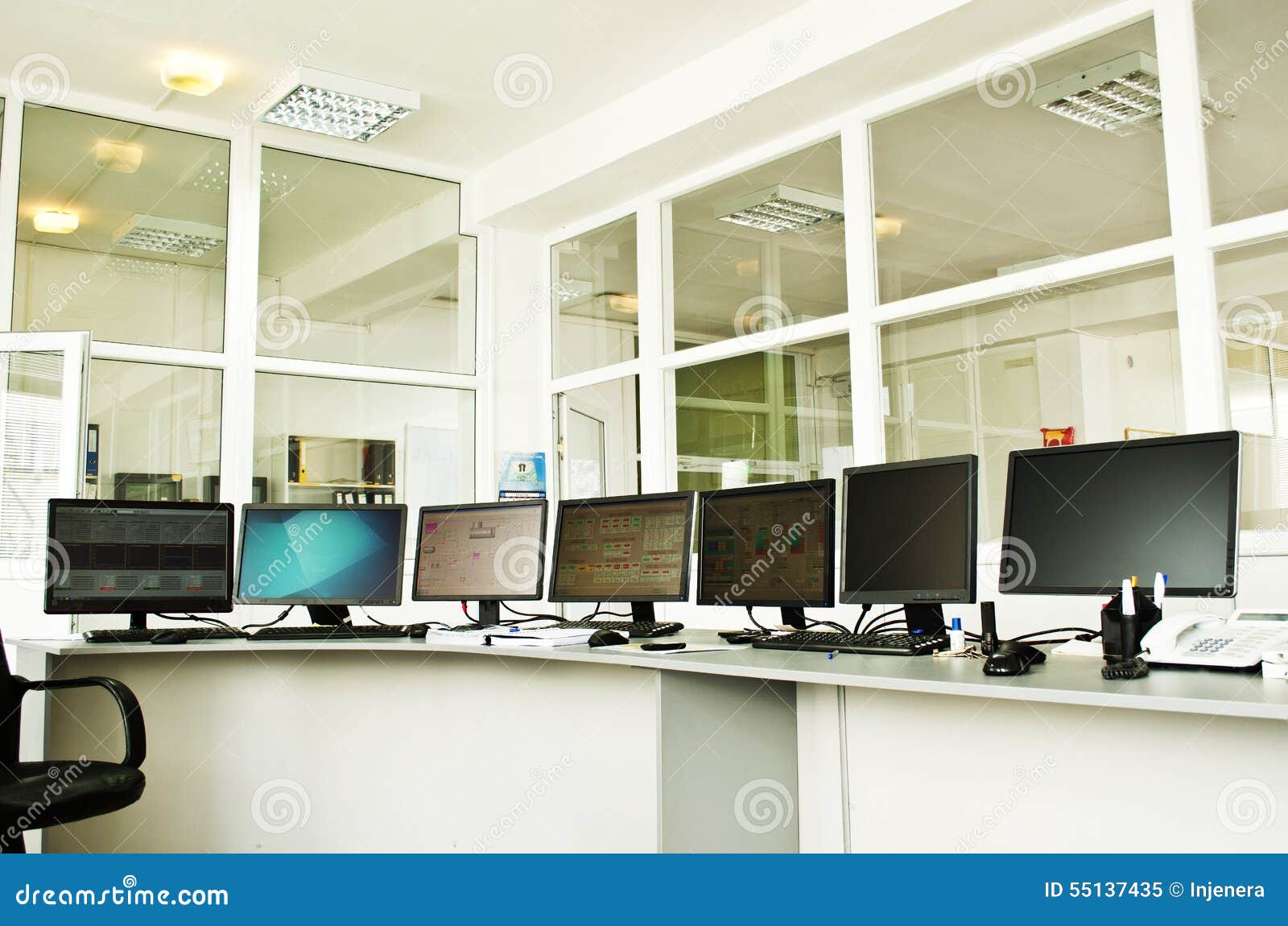 Control center stock image. Image of monitor, center - 55137435