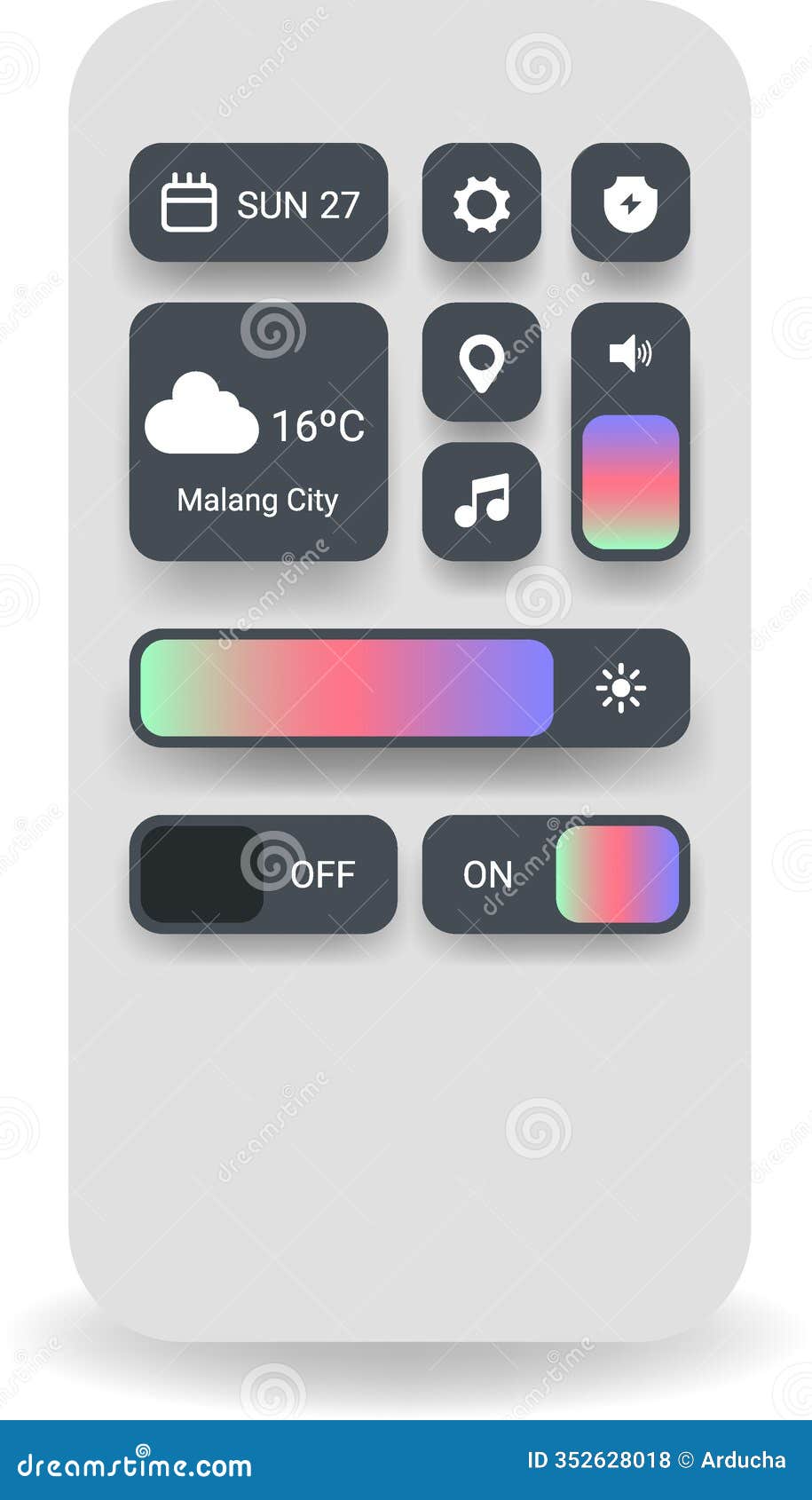 Control Center User Interface Template with Modern Gradient Sliders and ...