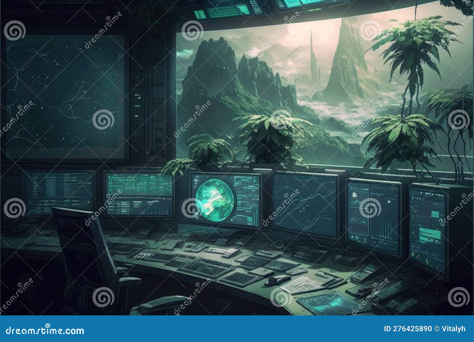 Control Command Center Room Concept. Stock Photo - Image of information ...
