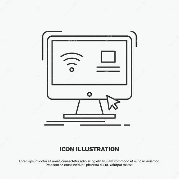 Control Computer Monitor Remote Smart Icon Line Vector Gray Symbol For Ui And Ux Website