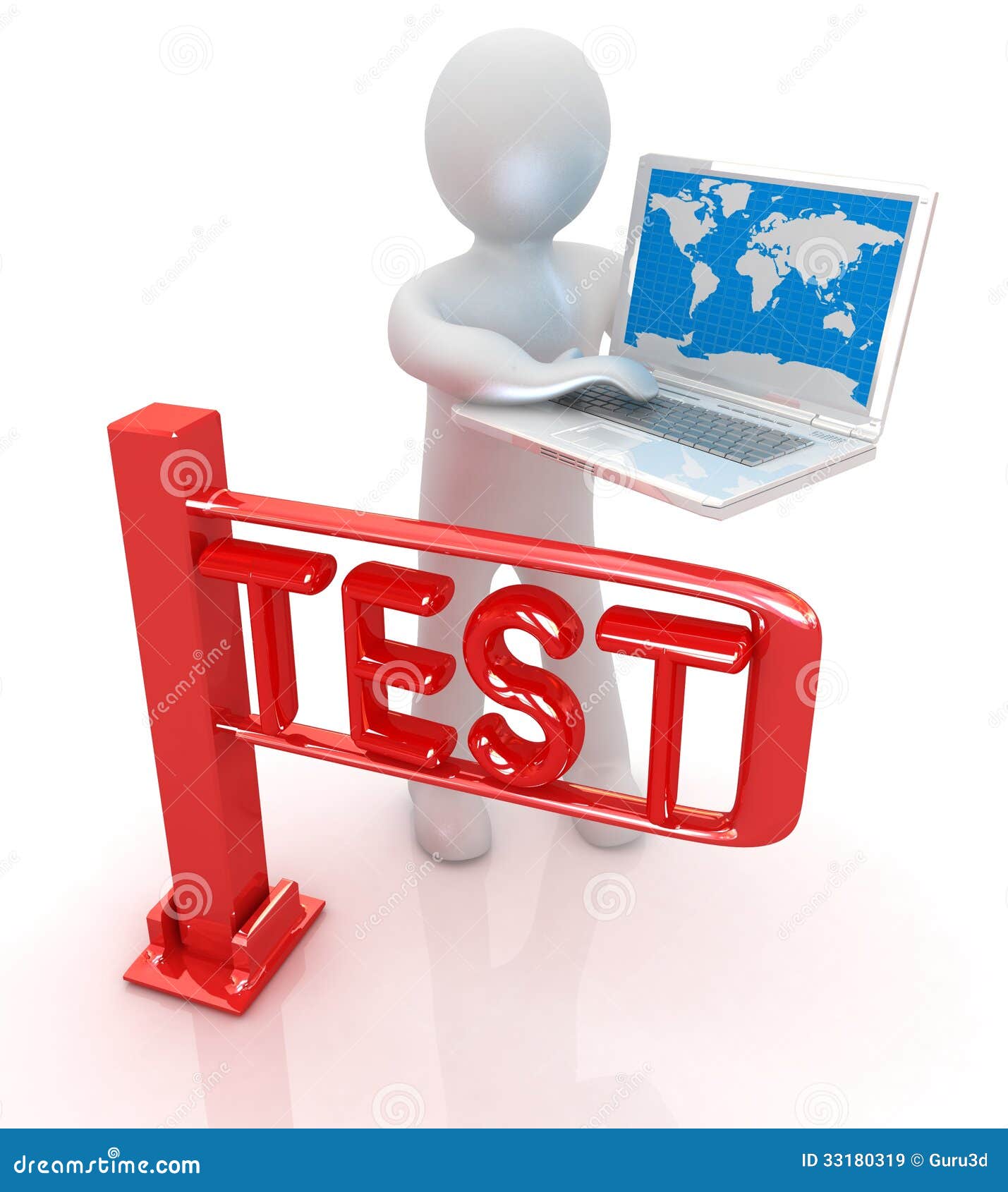 Control Concept with 3d Man Stock Illustration - Illustration of ...