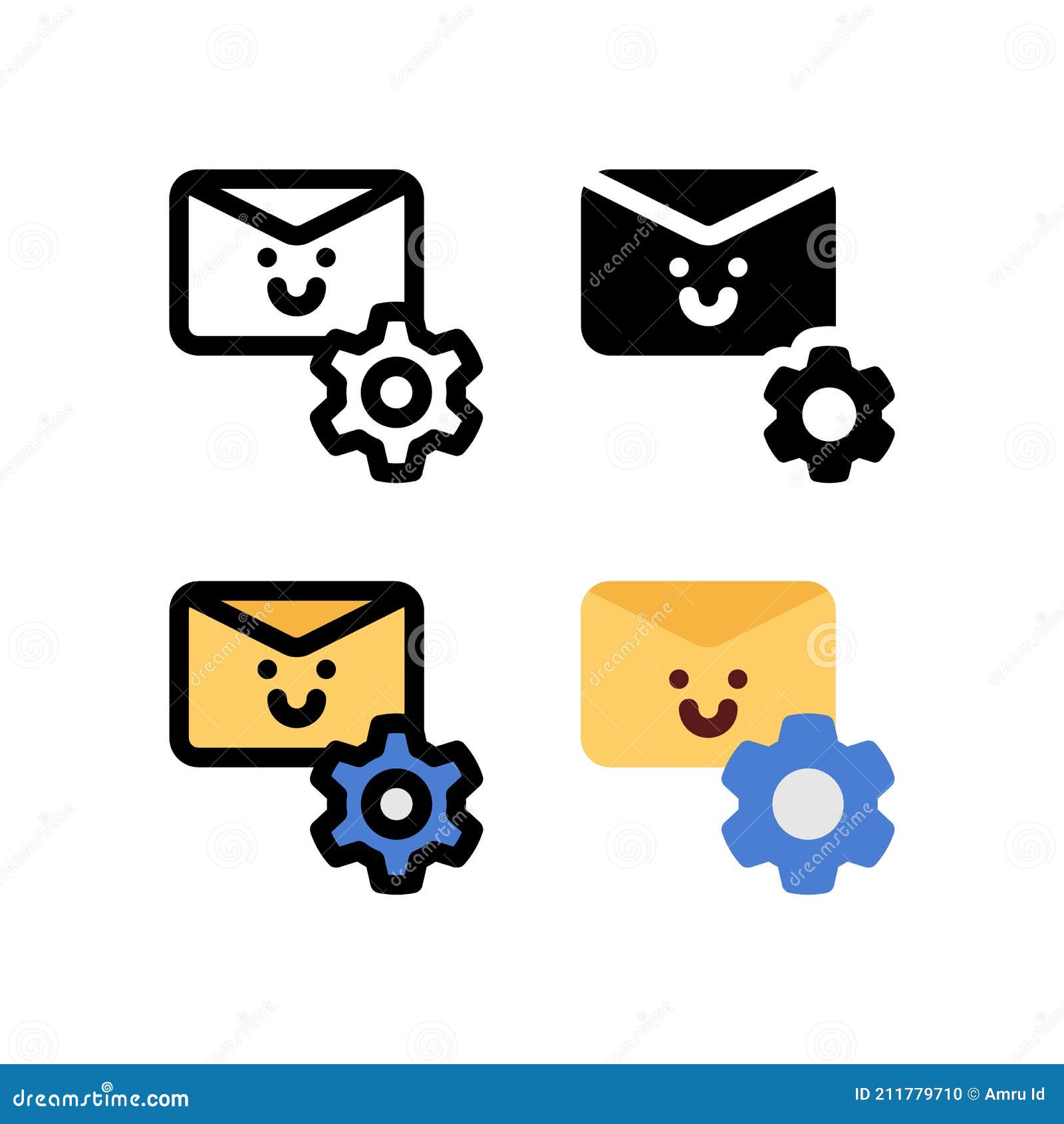 Control Configuration Cute Email Character Icon, Logo, and Illustration ...