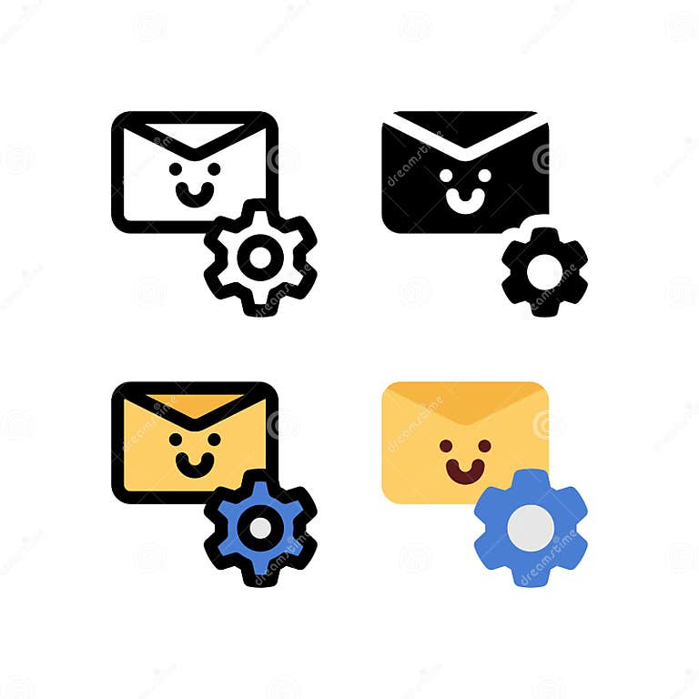 Control Configuration Cute Email Character Icon, Logo, and Illustration ...