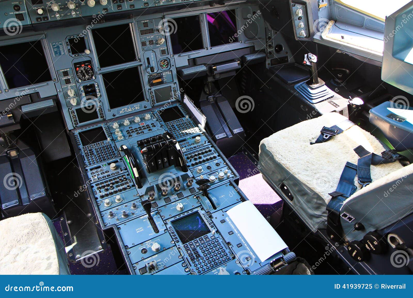 Control Console in the Airplane Editorial Image - Image of buton ...