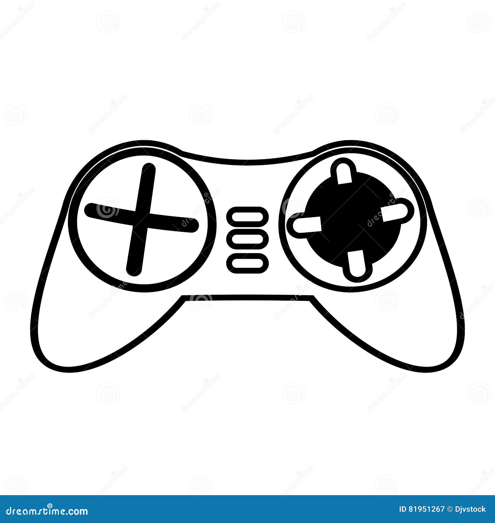 Control Console Game Funny Outline Stock Vector - Illustration of play ...