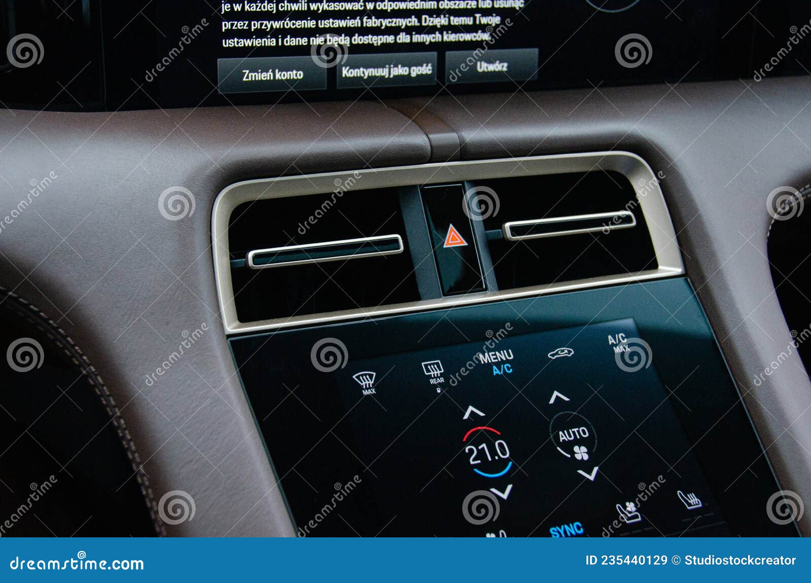Control Dashboard. Car Panel of Air Condition Steering Stock Image ...