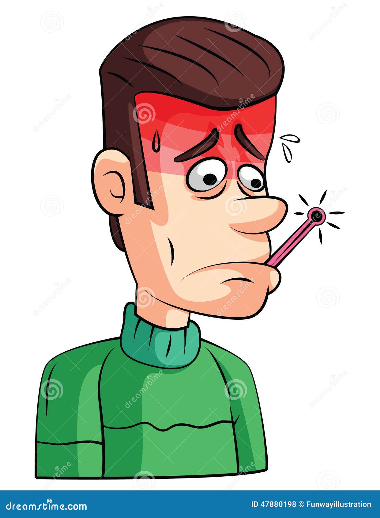 Control de la fiebre ilustración del vector. Ilustración de enfermo ...