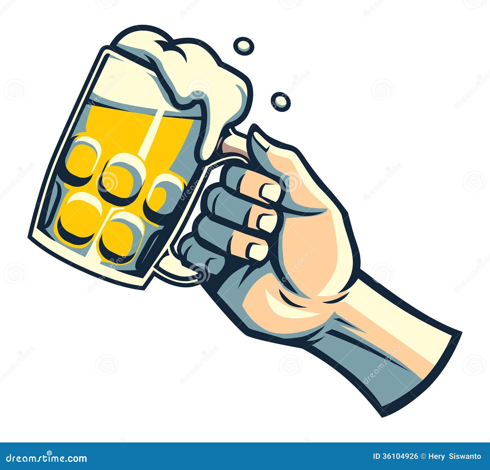 Control De La Mano Al Vidrio De Cerveza Ilustración del Vector ...