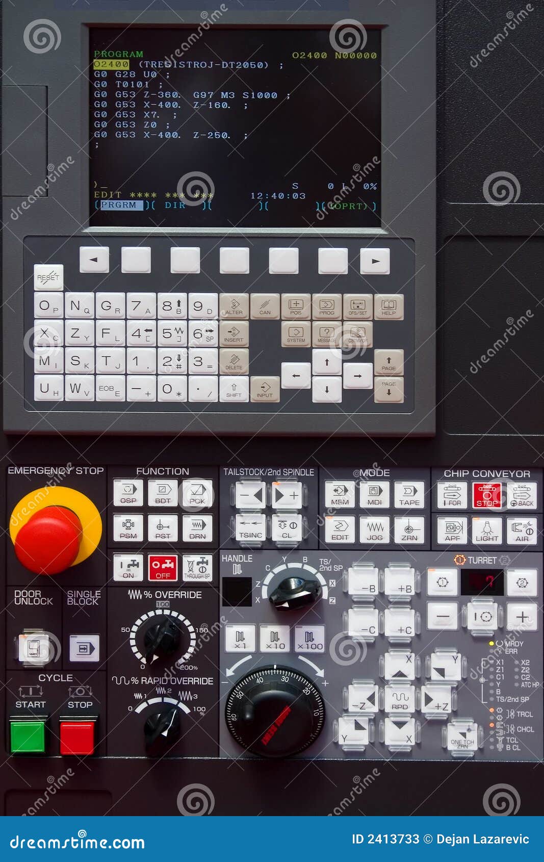 Control del CNC imagen de archivo. Imagen de etiqueta - 2413733