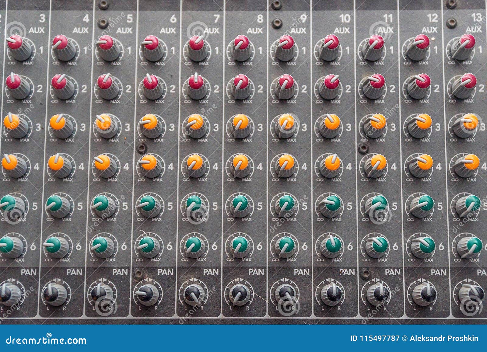 Control Details on the Mixing Console Stock Image - Image of electronic ...