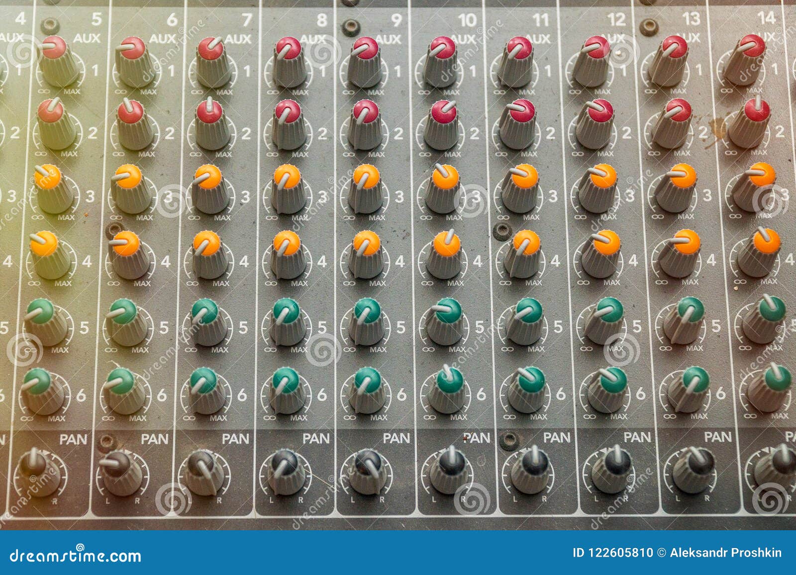 Control Details on the Mixing Console Stock Photo - Image of knob ...