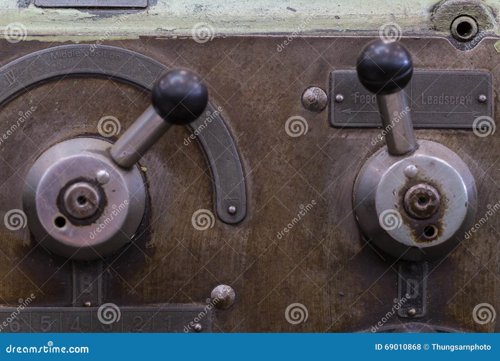 Control Device of Old Turning Machine Stock Photo - Image of rusty ...
