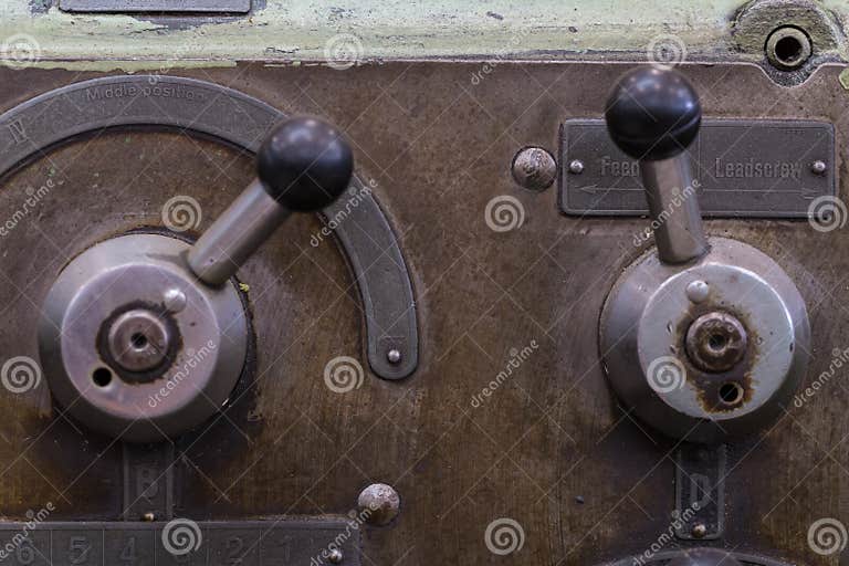 Control Device of Old Turning Machine Stock Photo - Image of rusty ...