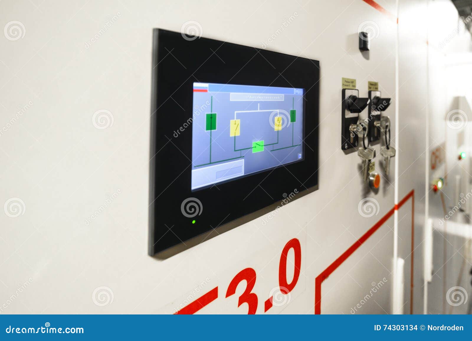 Control Display on the Electric Switchboard. Stock Photo - Image of ...