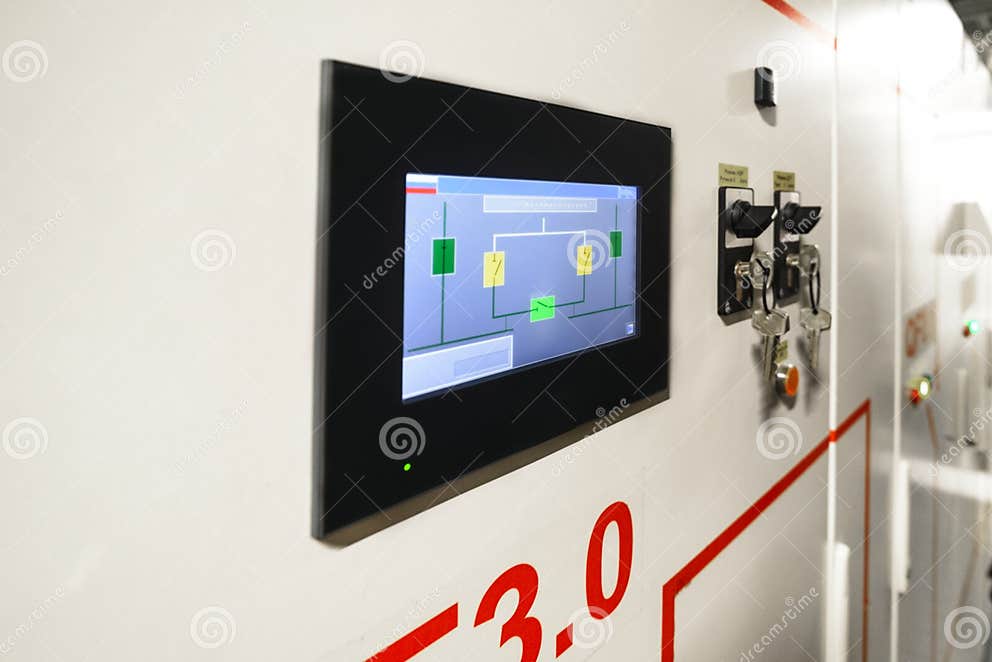 Control Display on the Electric Switchboard. Stock Photo - Image of ...