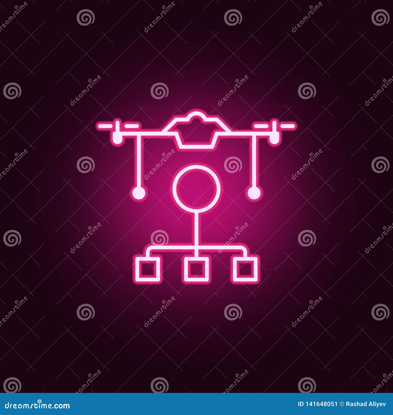 Control of Drones Icon. Elements of Drones in Neon Style Icons Stock ...