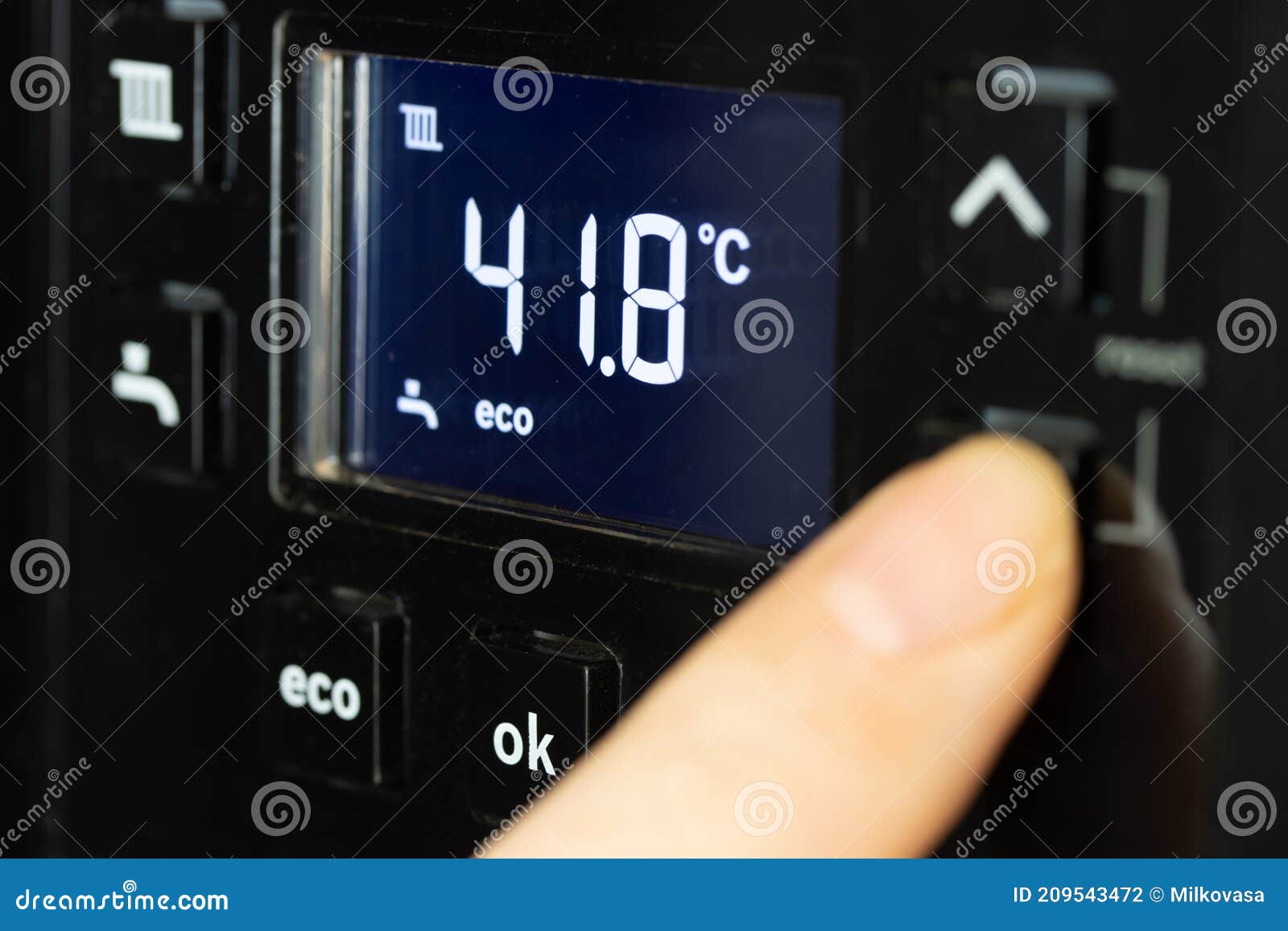 A Control of the Electric Boiler Panel Stock Photo - Image of energy ...