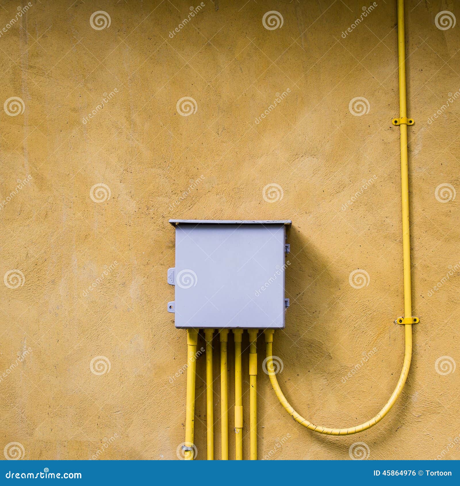 Control Electrical Box on Yellow Wall. Stock Photo - Image of ...