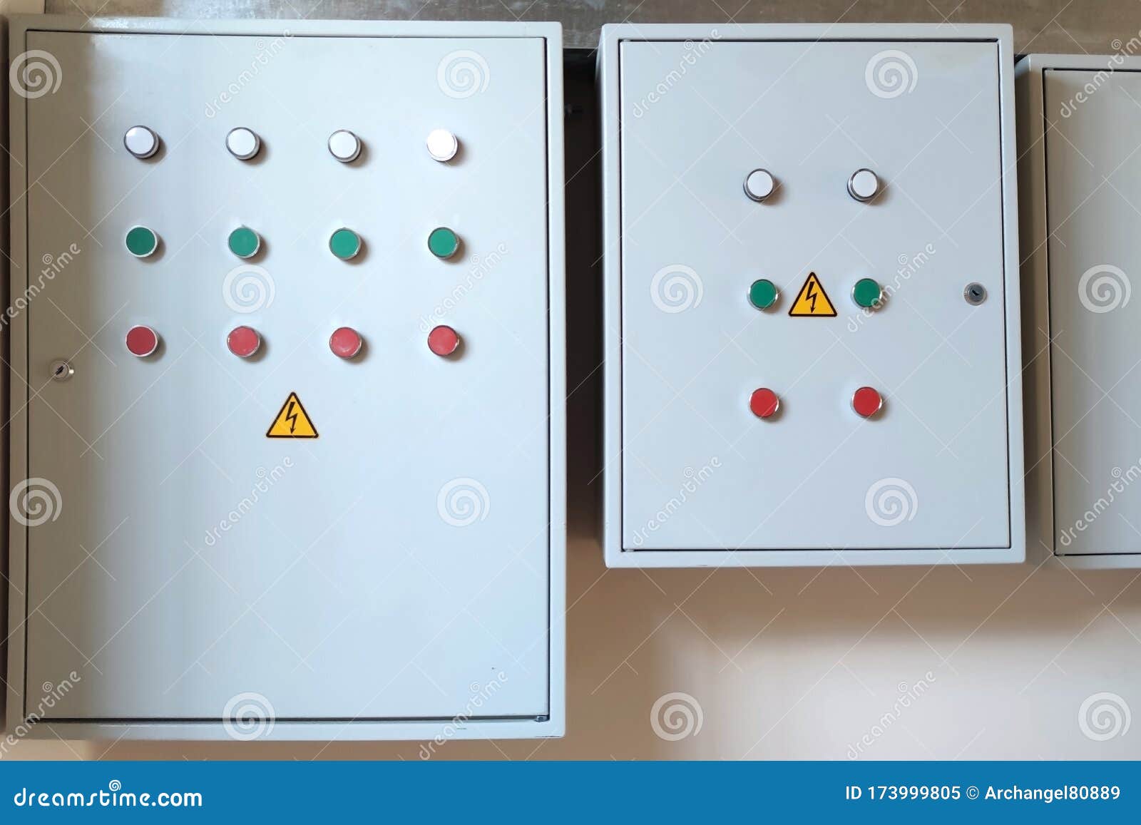 Control Electro-panel by Light, with the Buttons of Starting and Feet ...