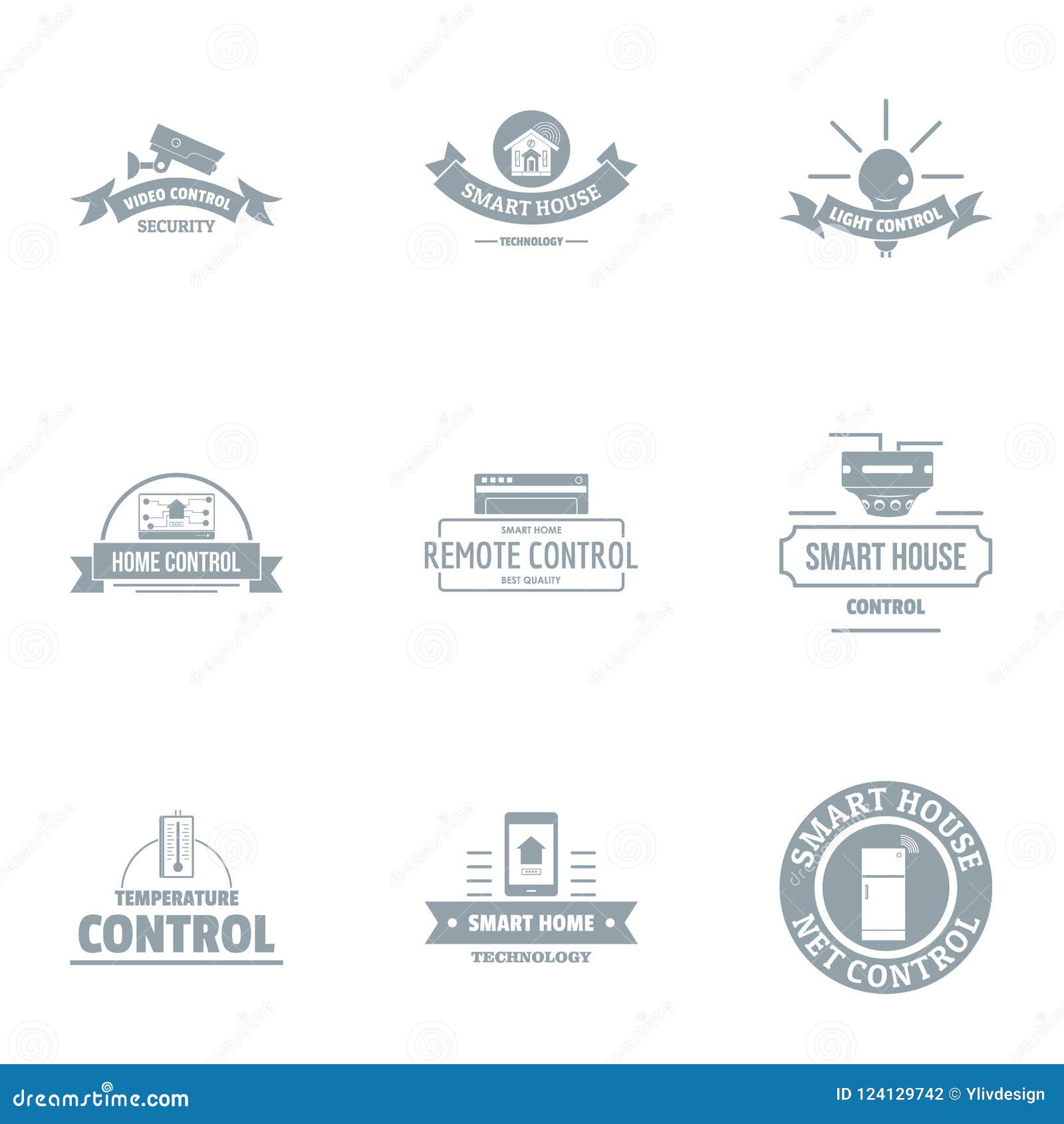 Control Element Logo Set, Simple Style Stock Vector - Illustration of ...