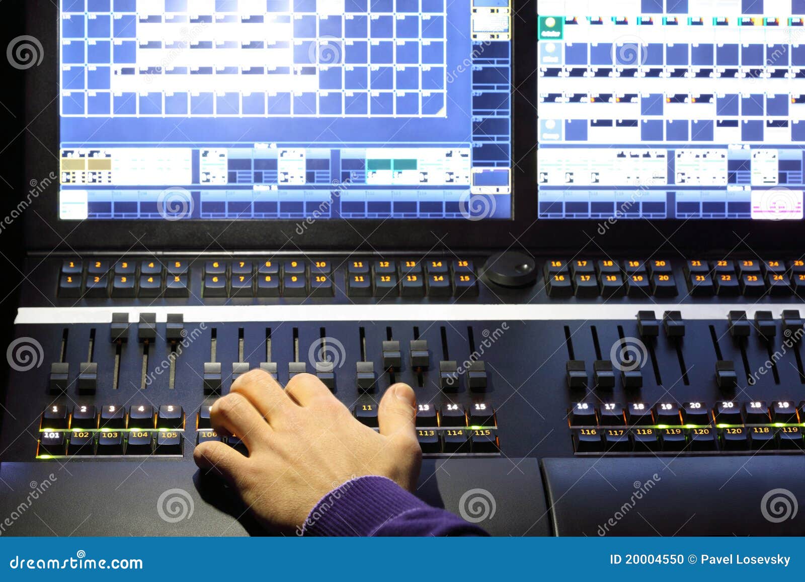 Control of Equalizer Stand with Buttons and Levers Stock Photo - Image ...
