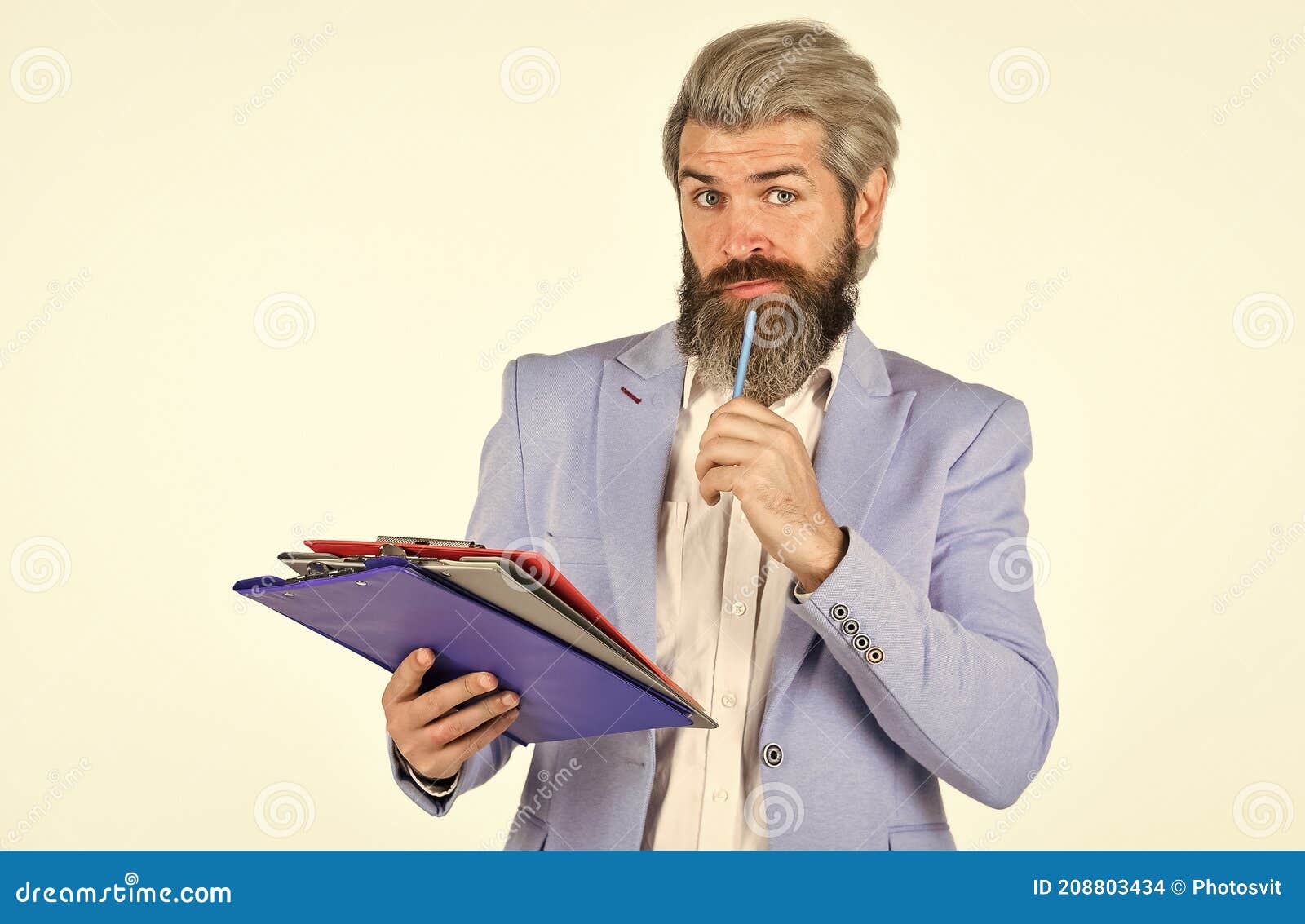 Control Everything. Businessman with Document. Inspecting. Control ...