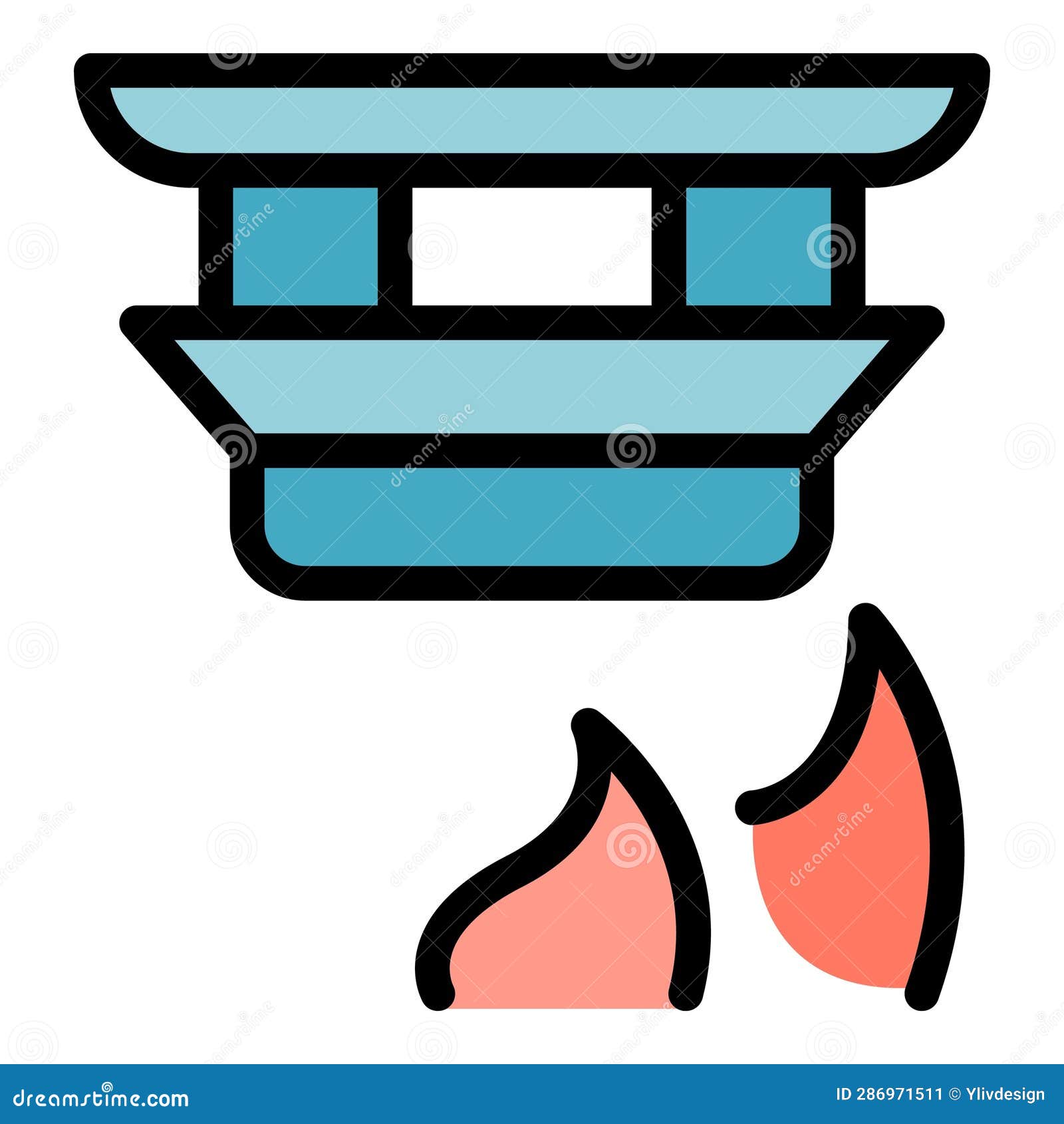 Control Fire Alarm Icon Vector Flat Stock Vector - Illustration of home ...