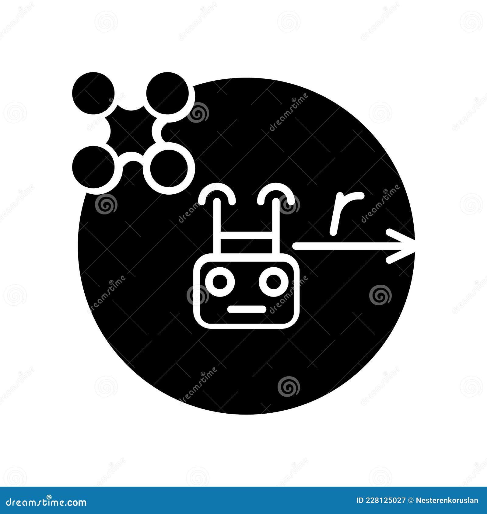 Control Flight Radius Black Glyph Manual Label Icon Stock Vector ...