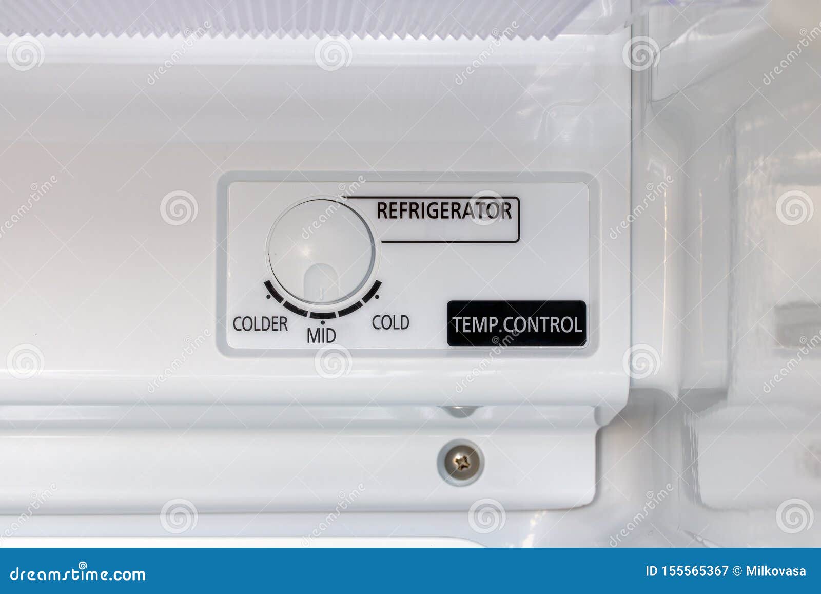 A Control of Freezer in the Fridge, Close-up View. Stock Image - Image ...