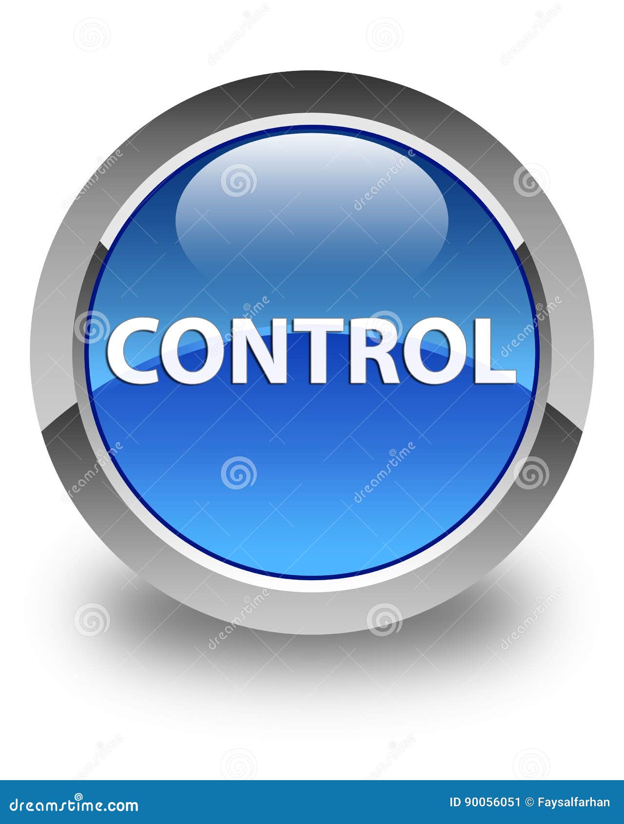 Control Glossy Blue Round Button Stock Illustration - Illustration of ...