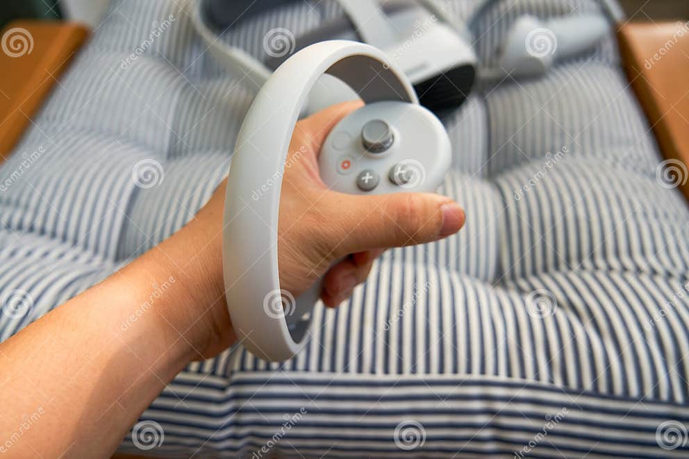 A Control Handle for a VR Virtual Reality Head-mounted Display Stock ...