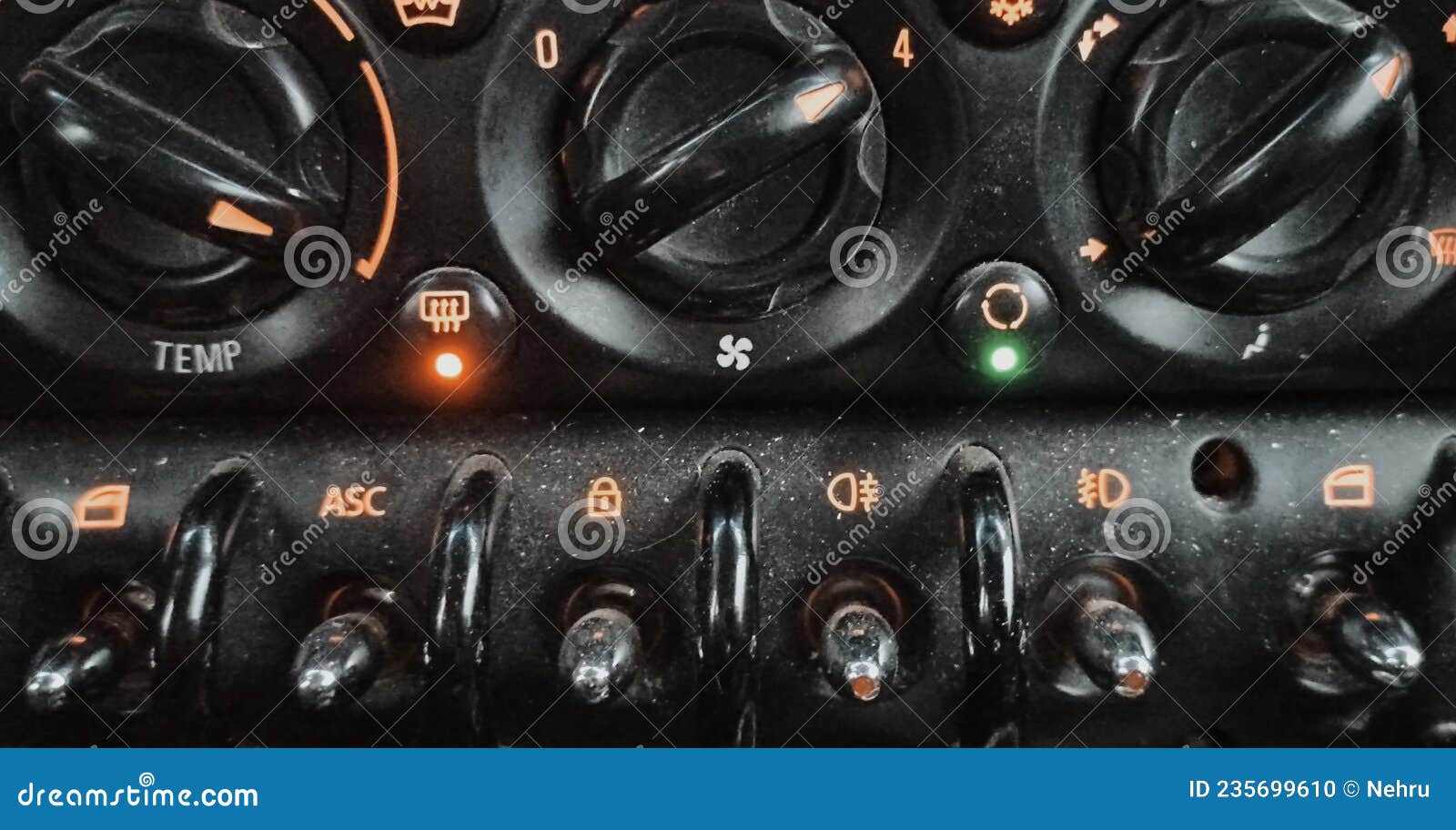 Control Heating Panel in a Car with Switch and Buttons Stock Photo ...