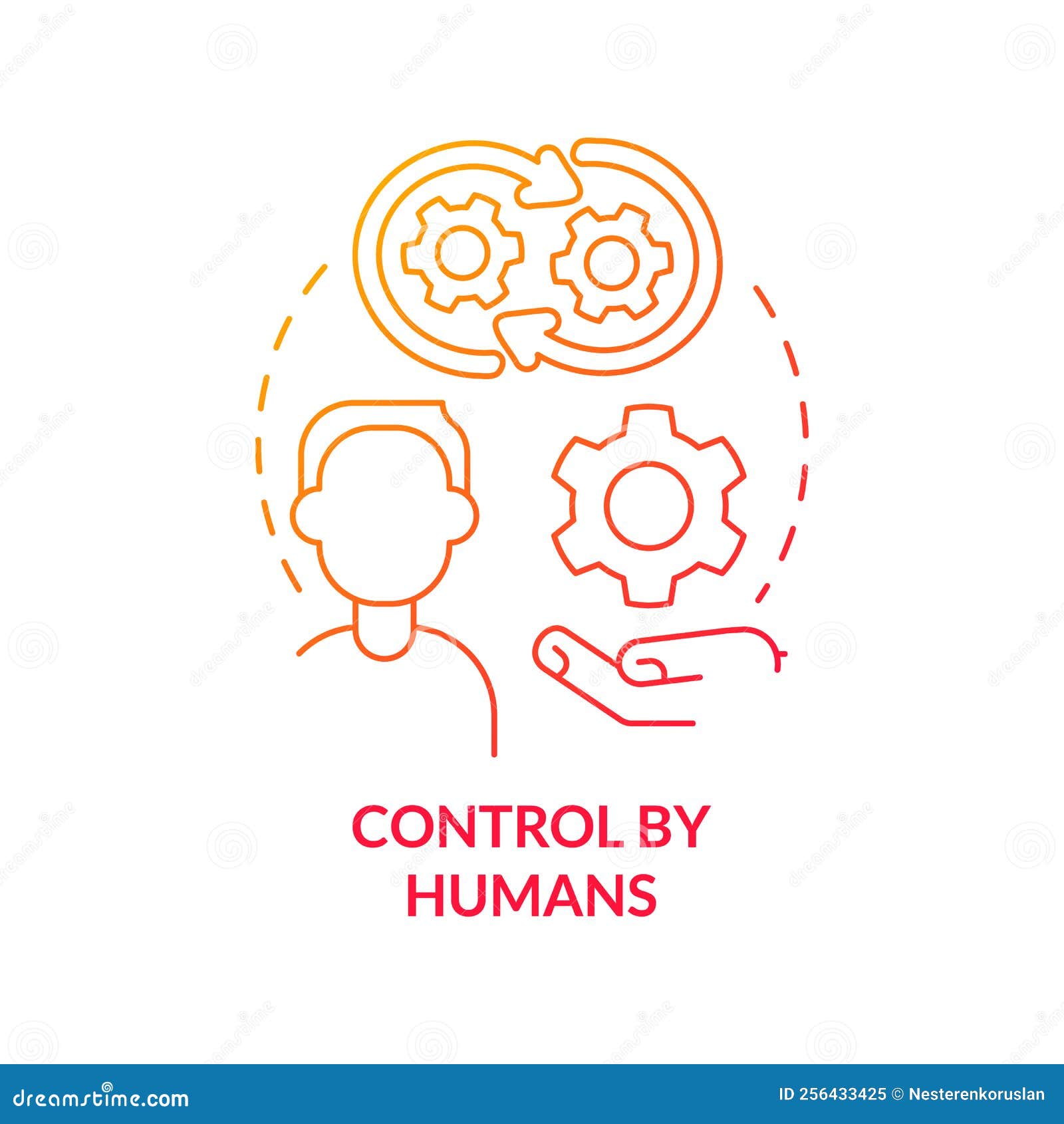 Control by Humans Red Gradient Concept Icon Stock Vector - Illustration ...