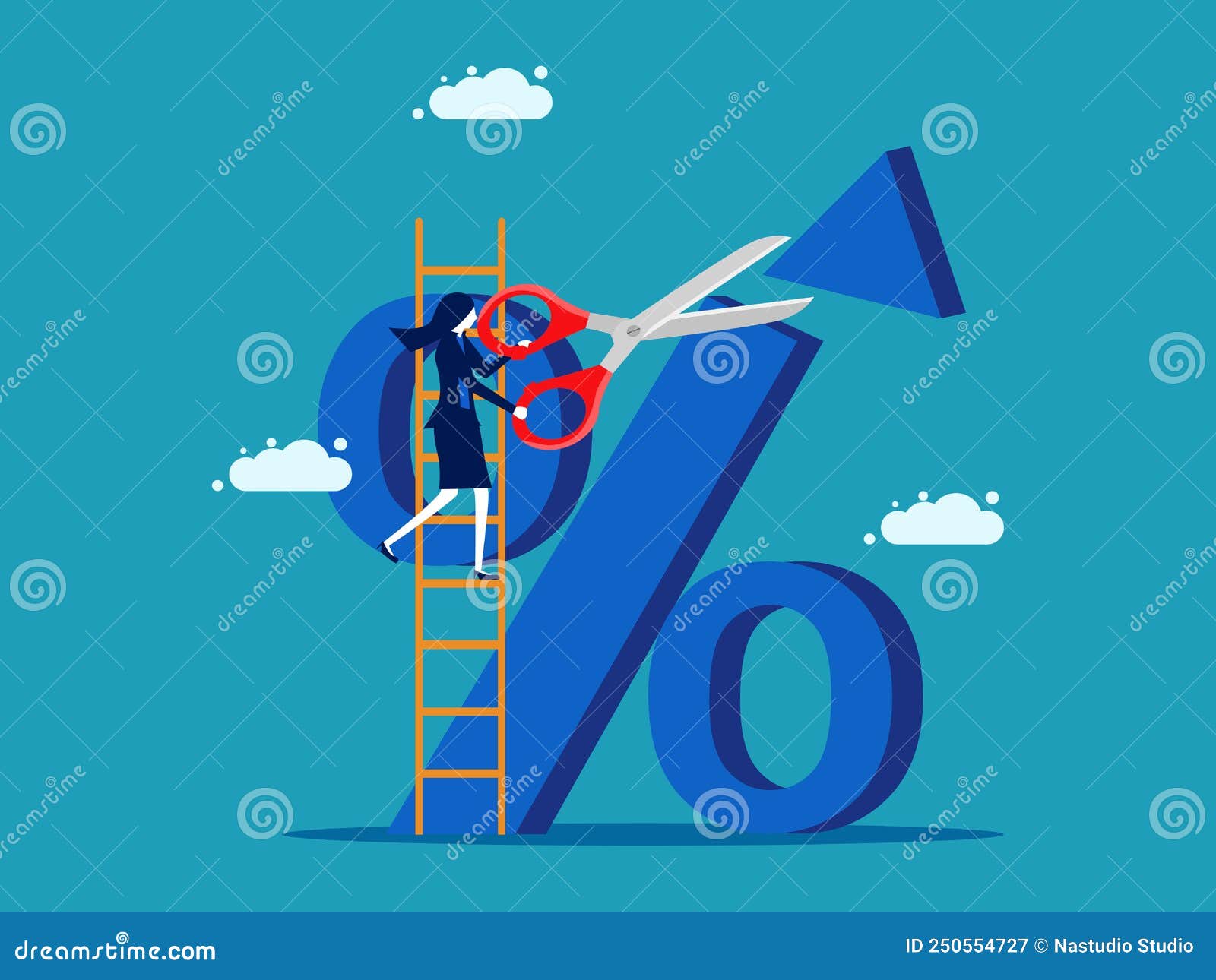 Control Interest. the Decrease in Interest Rates Stock Vector ...