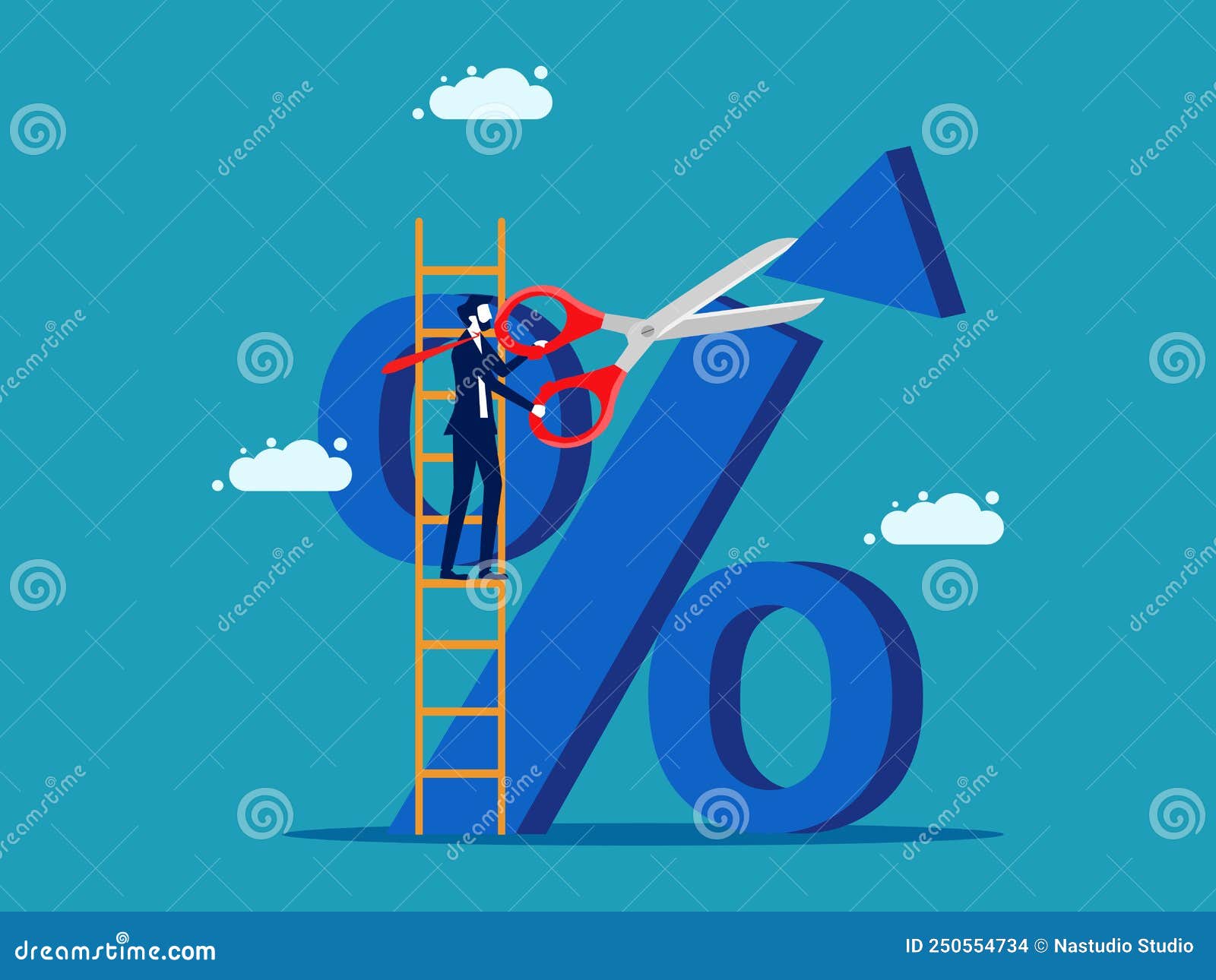 Control Interest. the Decrease in Interest Rates Stock Vector ...