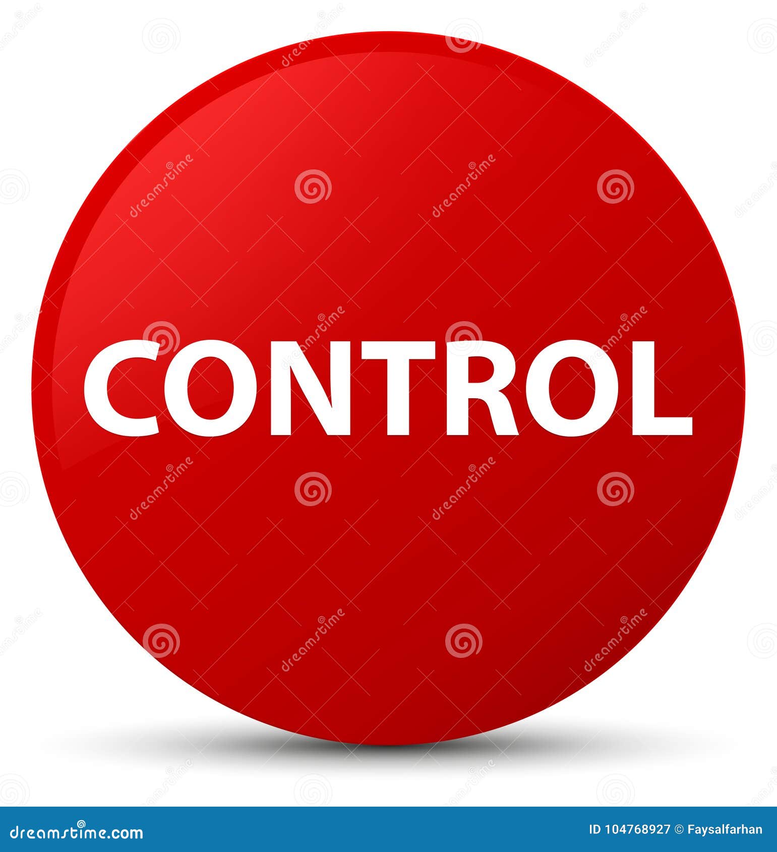 Control red round button stock illustration. Illustration of word ...