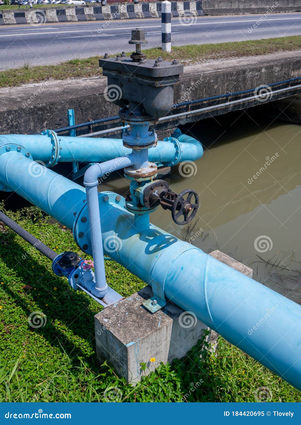 Control Knobs for Big Water Blue Pipes Stock Image - Image of water ...