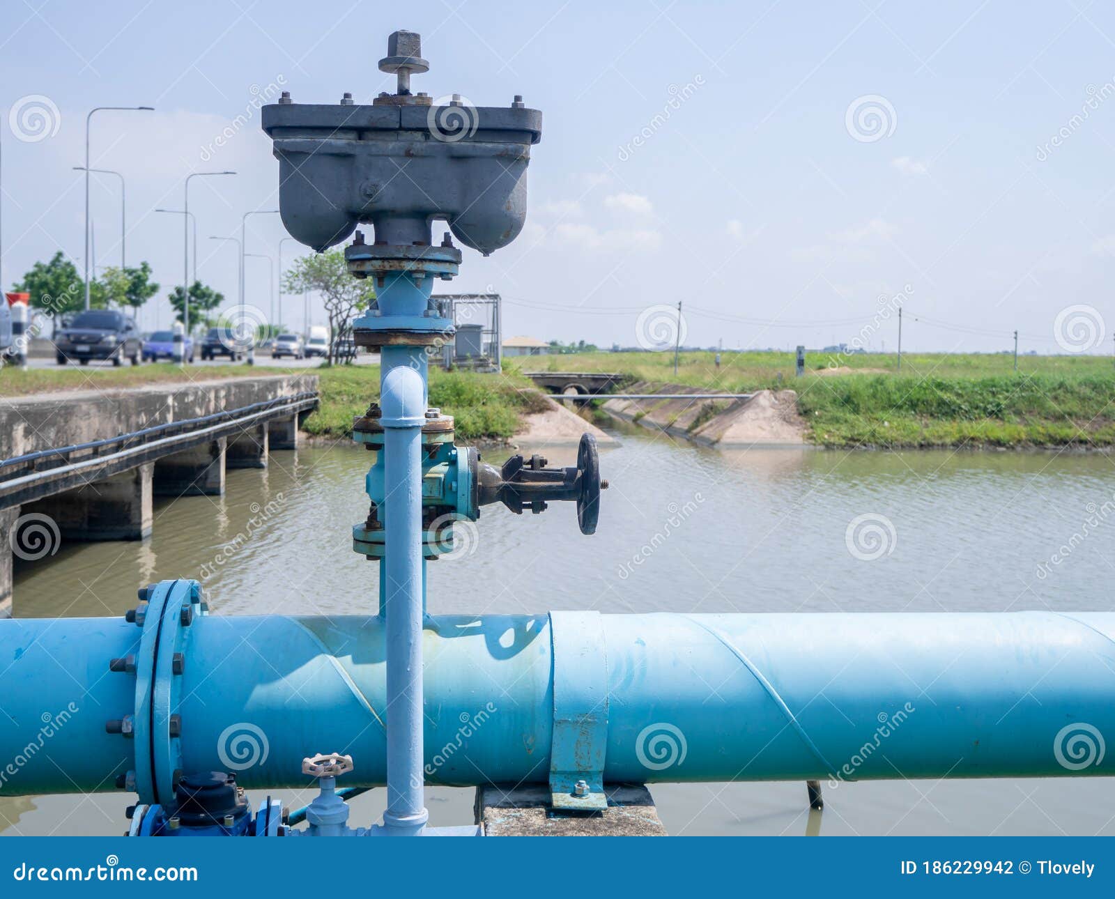 Control Knobs for Big Water Blue Pipes Stock Photo - Image of control ...